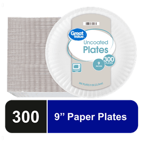 Great Value Disposable Paper Plates 8.5 Inch 300 Count Microwave Safe ...