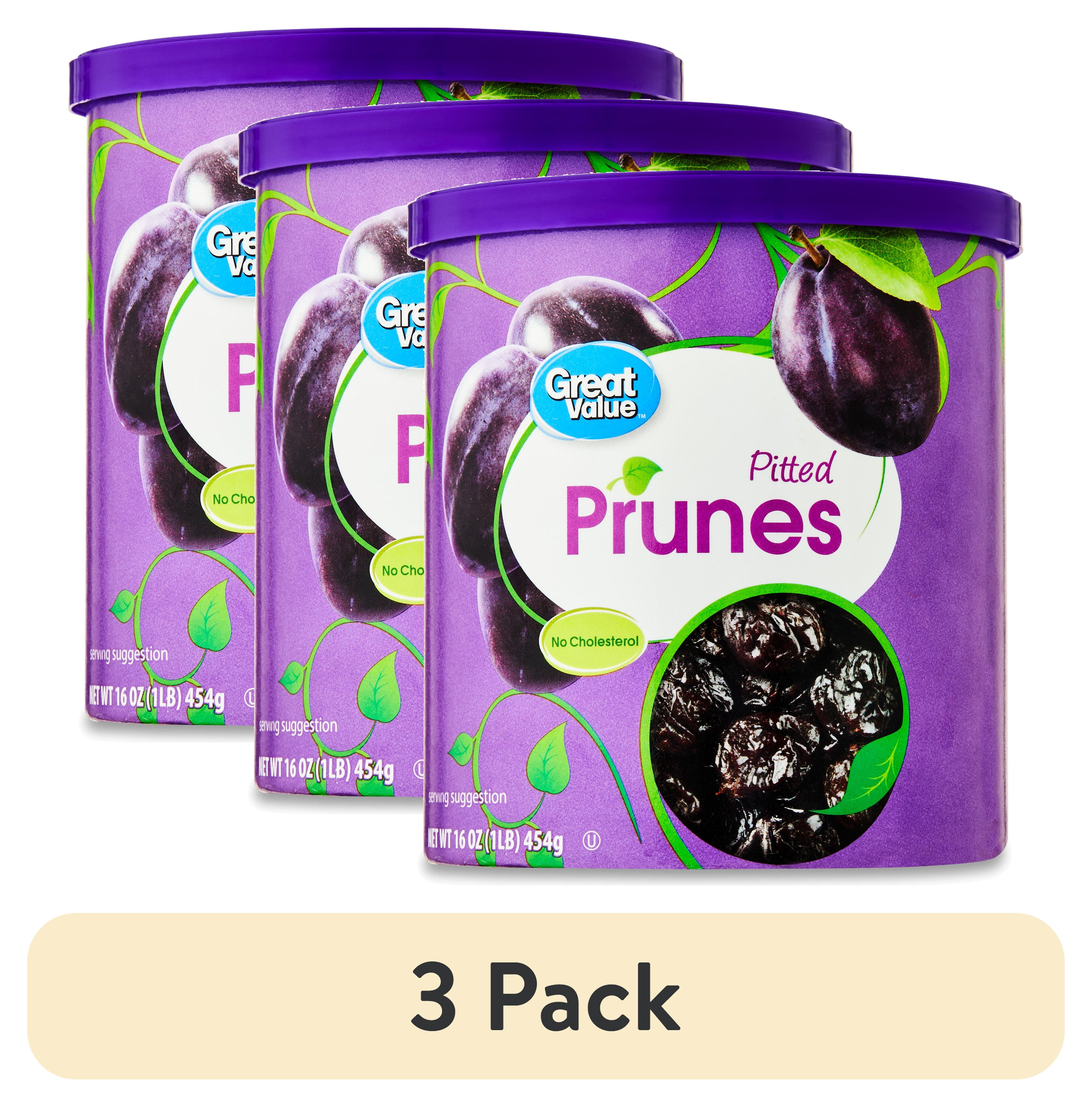 (3 pack) Great Value Unsweetened Pitted Prunes Canister, 16 oz - Walmart.com