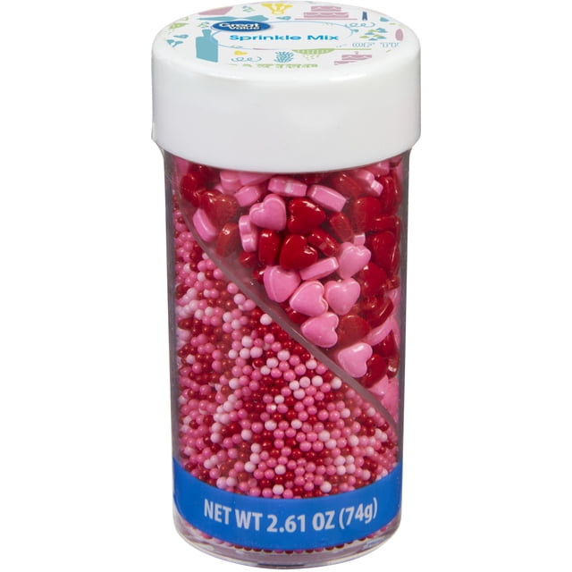 Great Value Valentine Sprinkle Mix, 2.61 oz Twist Bottle - Walmart.com