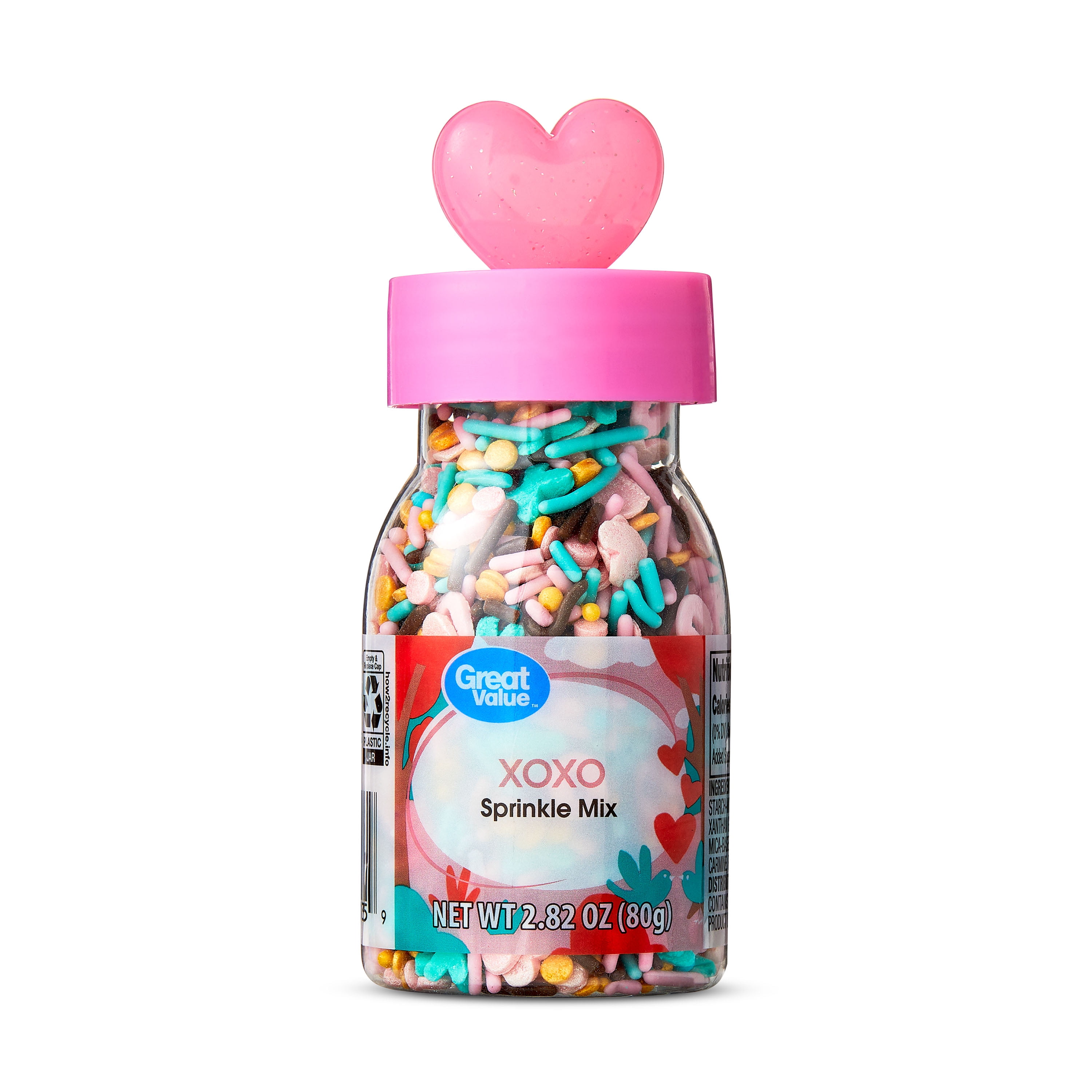 Great Value Valentine's Day Pink XOXO Dessert Sprinkles, 2.82 oz ...