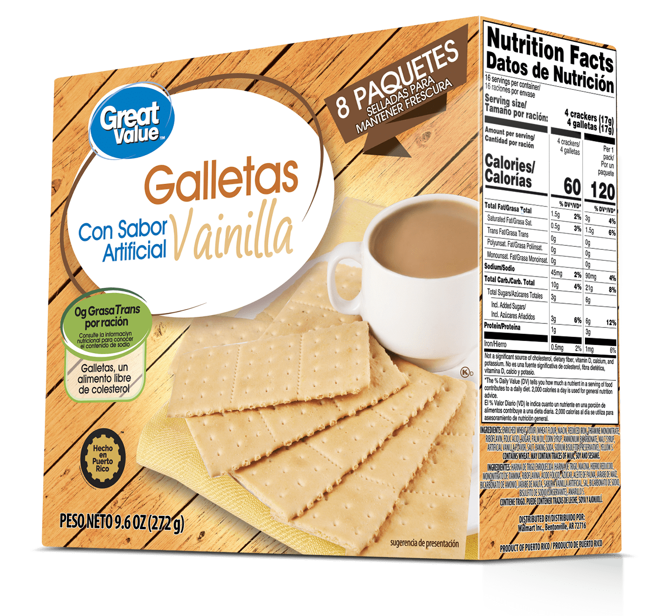 Great Value Vanilla Crackers, 9oz Box - Walmart.com