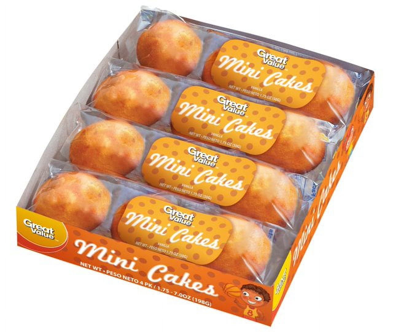 Great Value Vanilla Mini Cakes, 7 oz (4 count) - Walmart.com