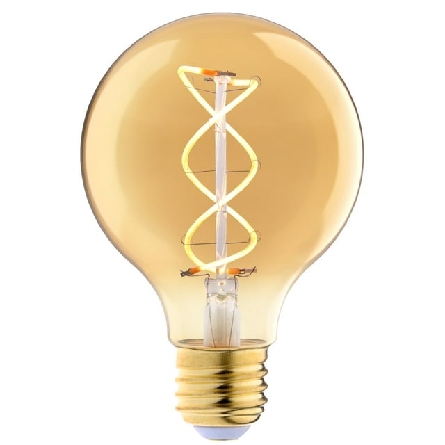Great Value Vintage LED Light Bulb, 5-Watt (60W Equivalent) G25 Deco Filament Dimmable Golden ...