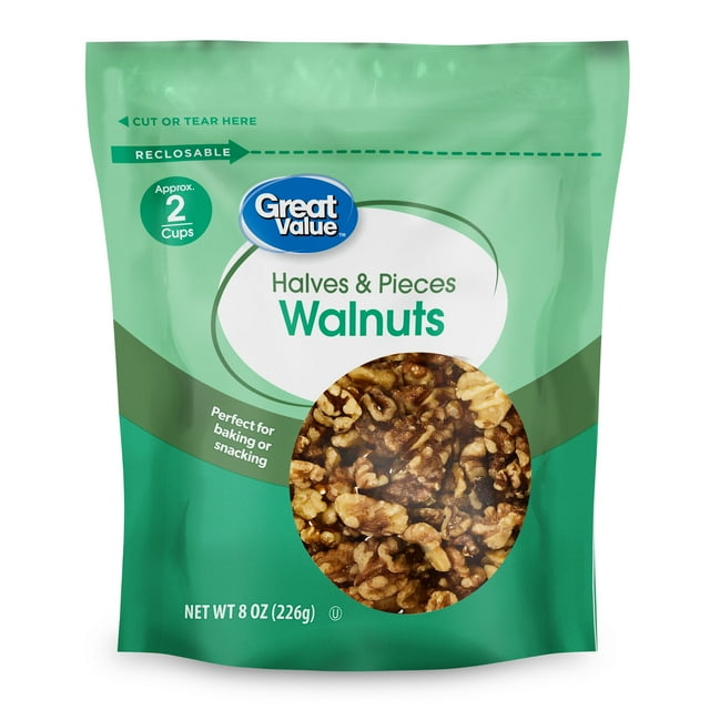 Great Value Walnuts 8oz | Nut assortments for ecommerce - Walmart ...