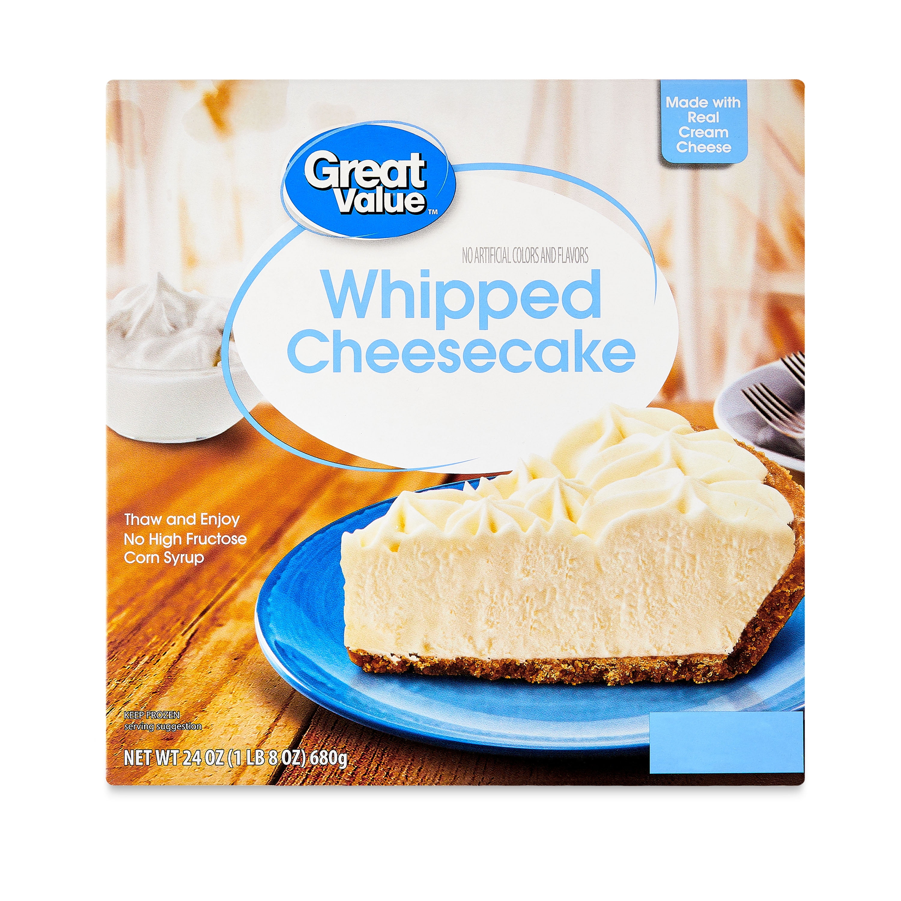 Great Value Whipped Cheesecake, 24.0 oz (Frozen) - Walmart.com