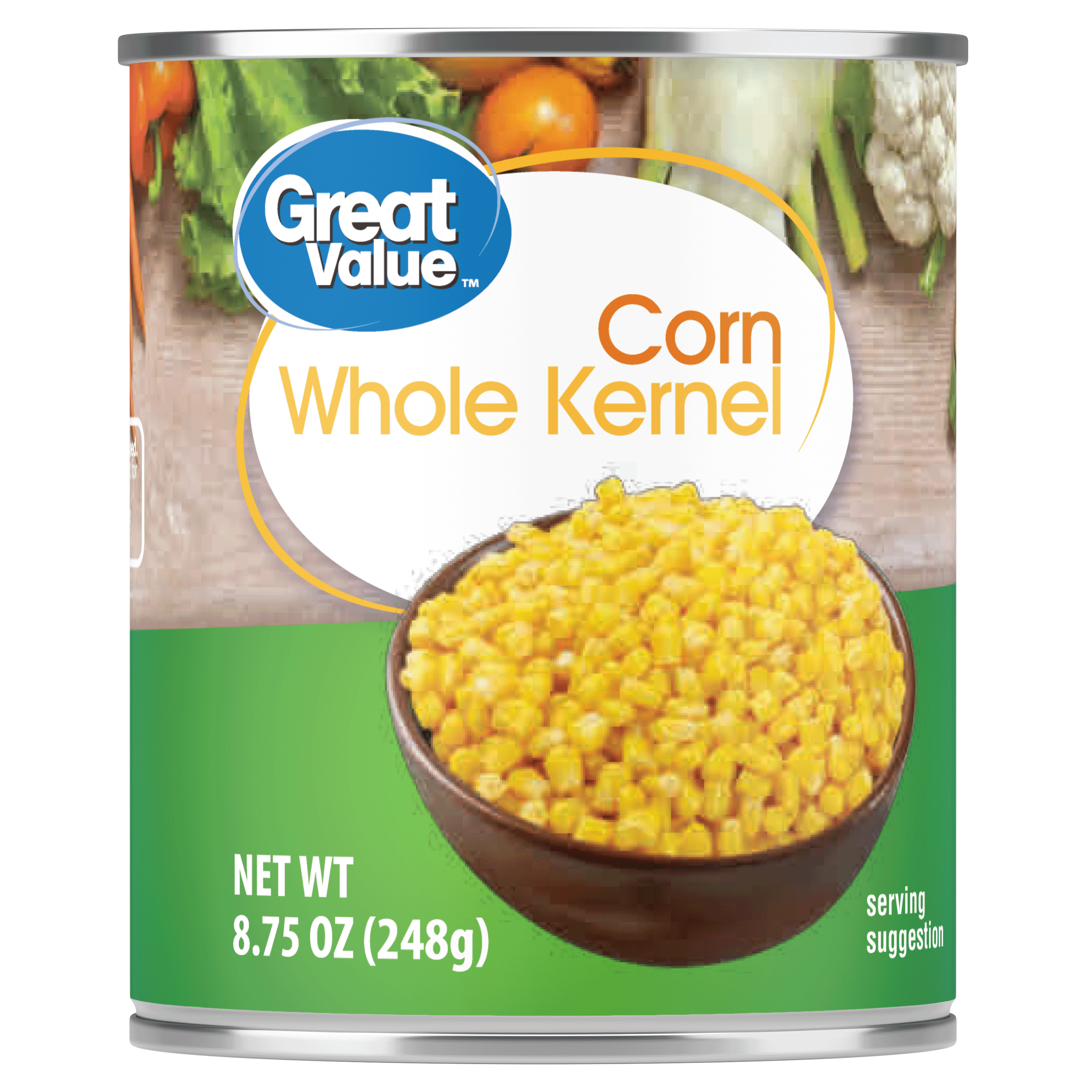 Great Value Whole Kernel Corn 8.75 oz, Versatile, Sweet, Crisp Kernels ...
