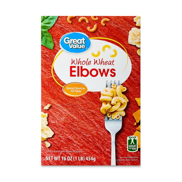 Great Value Whole Wheat Elbows Pasta, 16 oz - Walmart.com