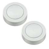Great Value Wireless Frosted LED Puck Lights 2 Pack Tap On/Off Closet ...