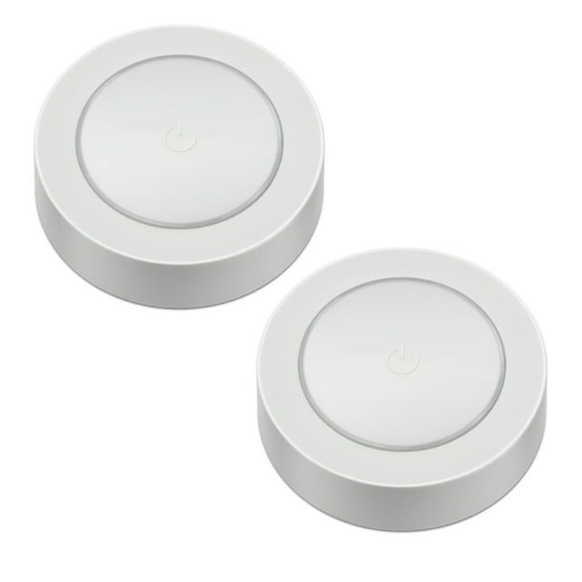 Great Value Wireless Frosted LED Puck Lights - 2 Pack - Walmart.com
