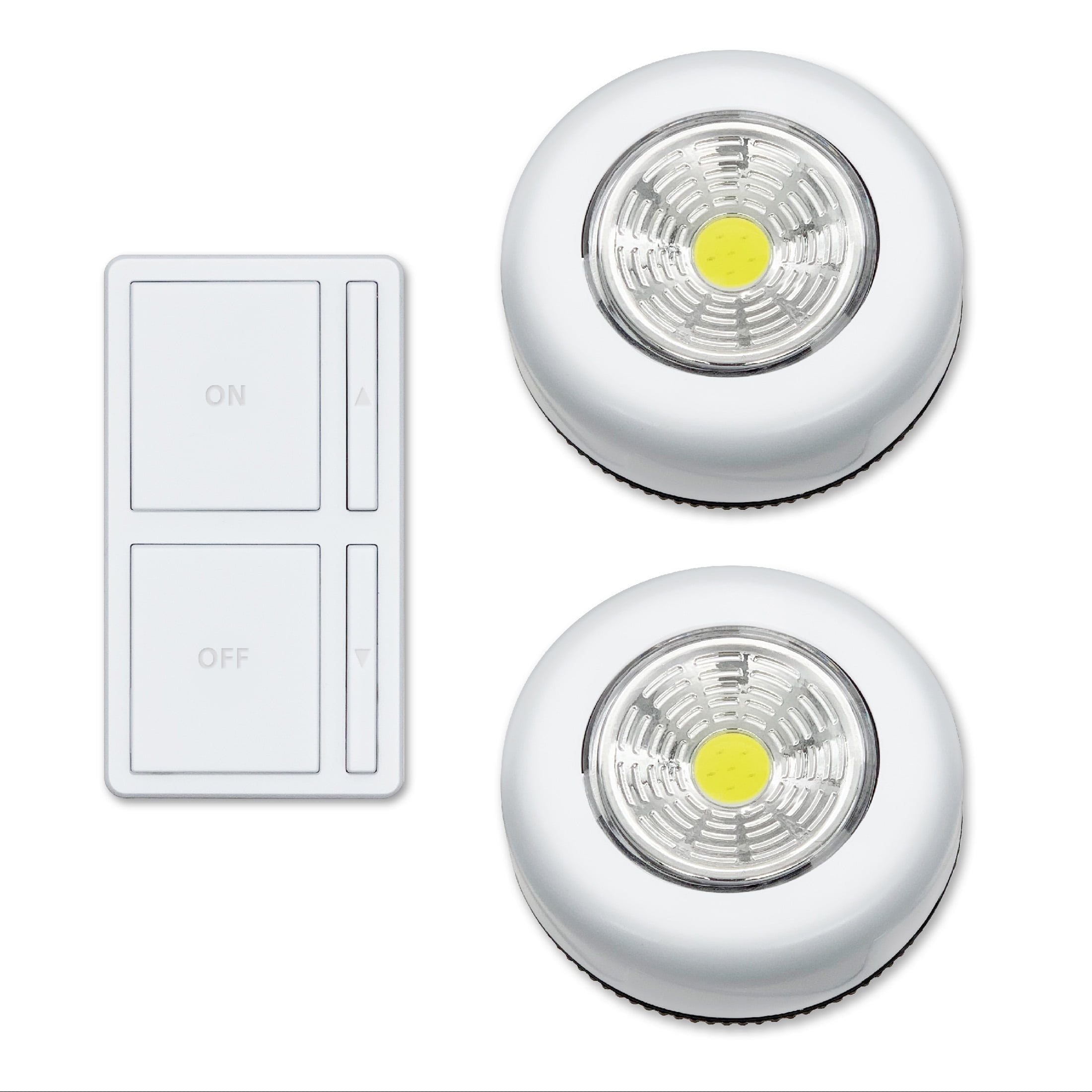 Great Value Wireless LED Puck Lights with Wall Switch - 2 Pack ...