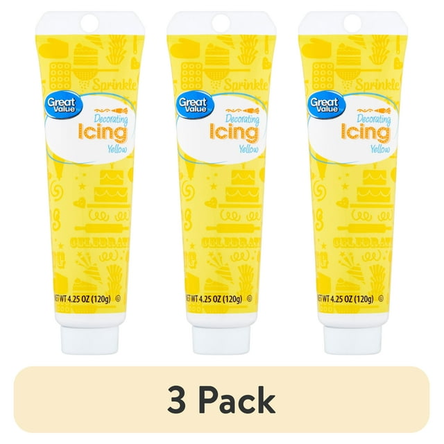 (3 pack) Great Value Yellow Decorating Icing, 4.25 Oz - Walmart.com