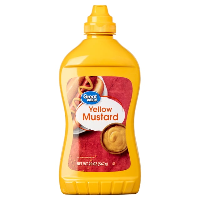 Great Value Yellow Mustard, 20 oz Squeeze Bottle for Breakroom ...
