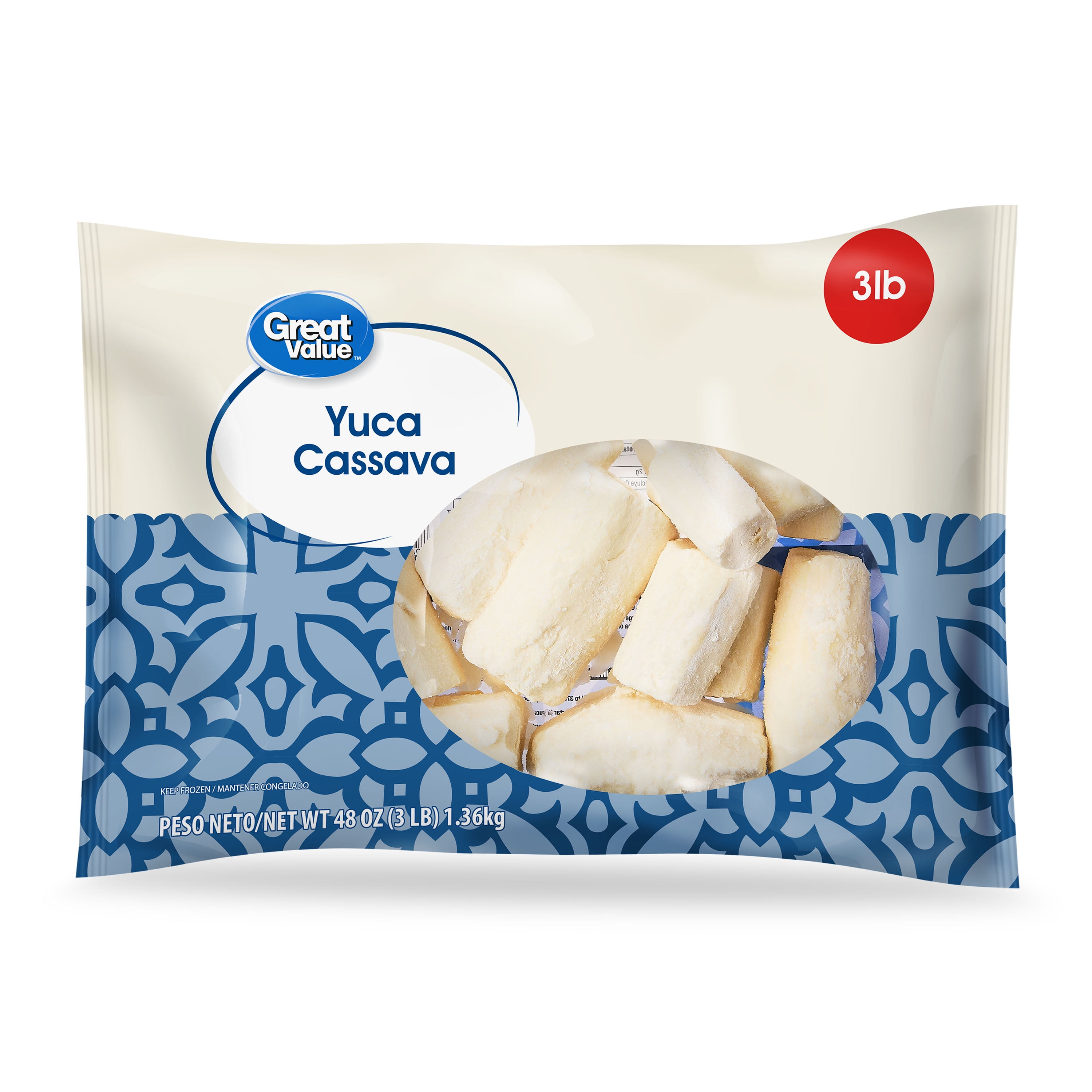 Great Value Frozen Yuca Cassava 48 oz - Versatile Root for Cooking ...
