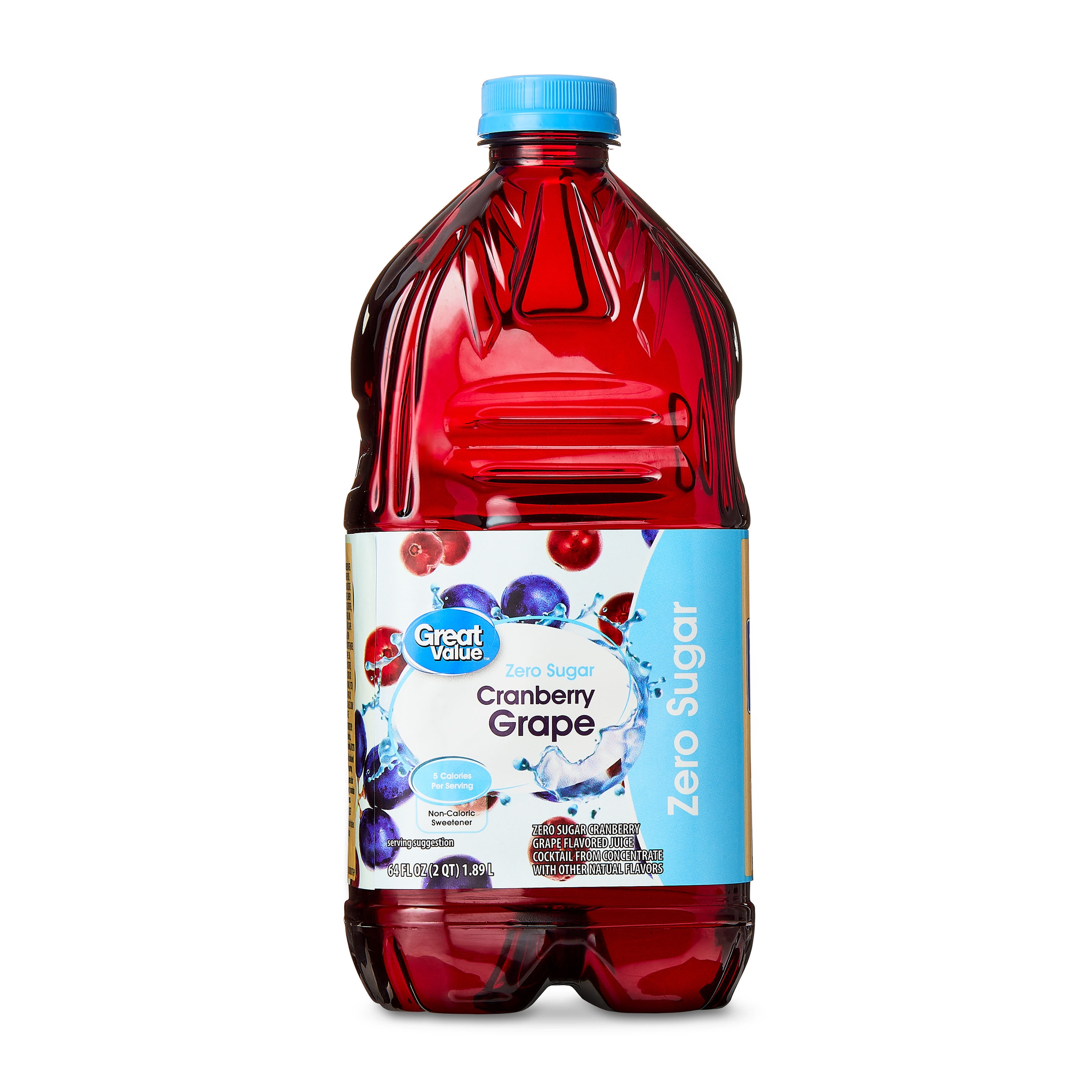 Great Value Cranberry Grape Juice, 64 fl oz, low-calorie, vitamin C ...