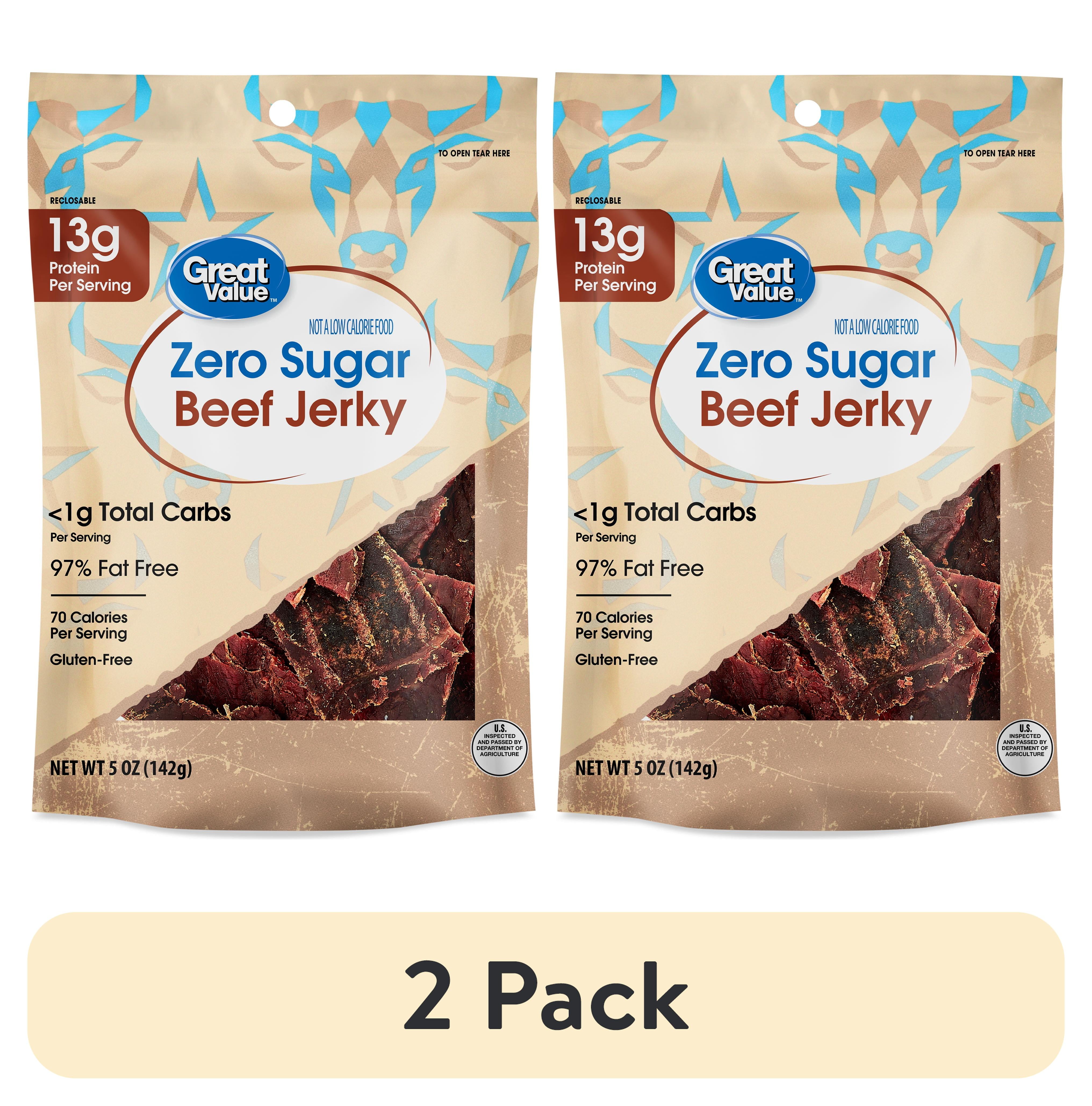 (2 pack) Great Value Zero Sugar Original Beef Jerky, 5 oz - Walmart.com
