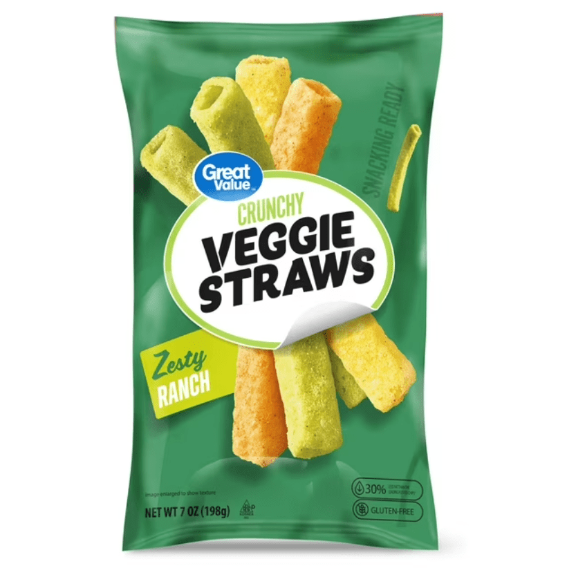 Great Value Zesty Ranch Flavored Veggie Straws, 7 oz Bag - Walmart.com