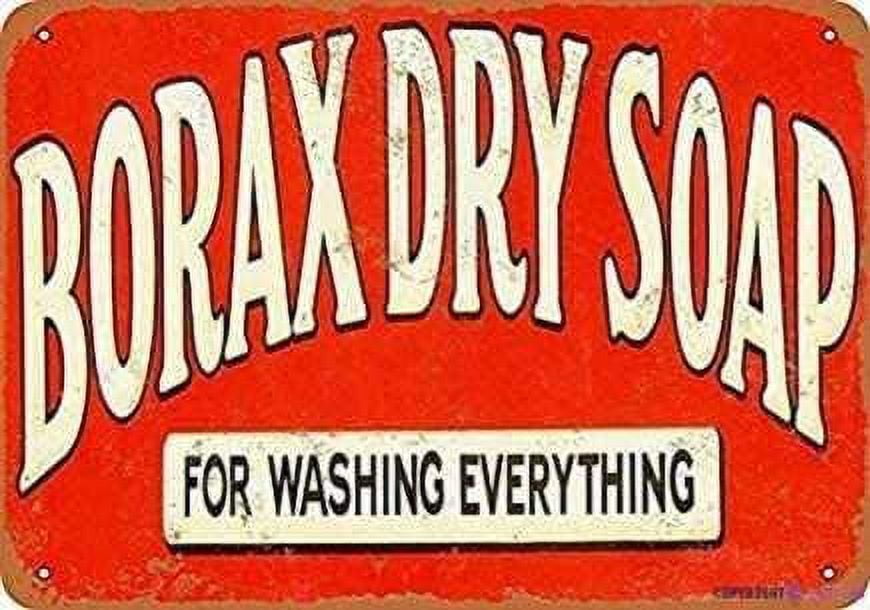 Great Vintage Metal Tin Sign Borax Dry Soap Signs Exterior Home Cave ...
