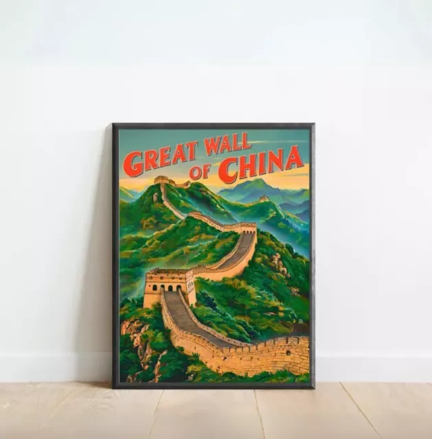 Great Wall Of China Vintage Travel Poster - Great Wall Print NO FRAMED ...