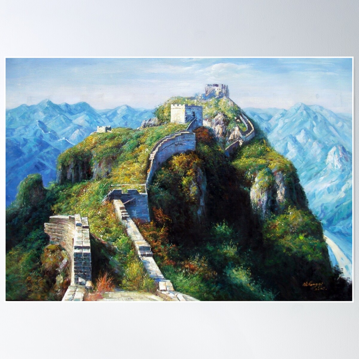 Great Wall Oil Painting Poster Wall Art, Modern Wall Decor For Living ...