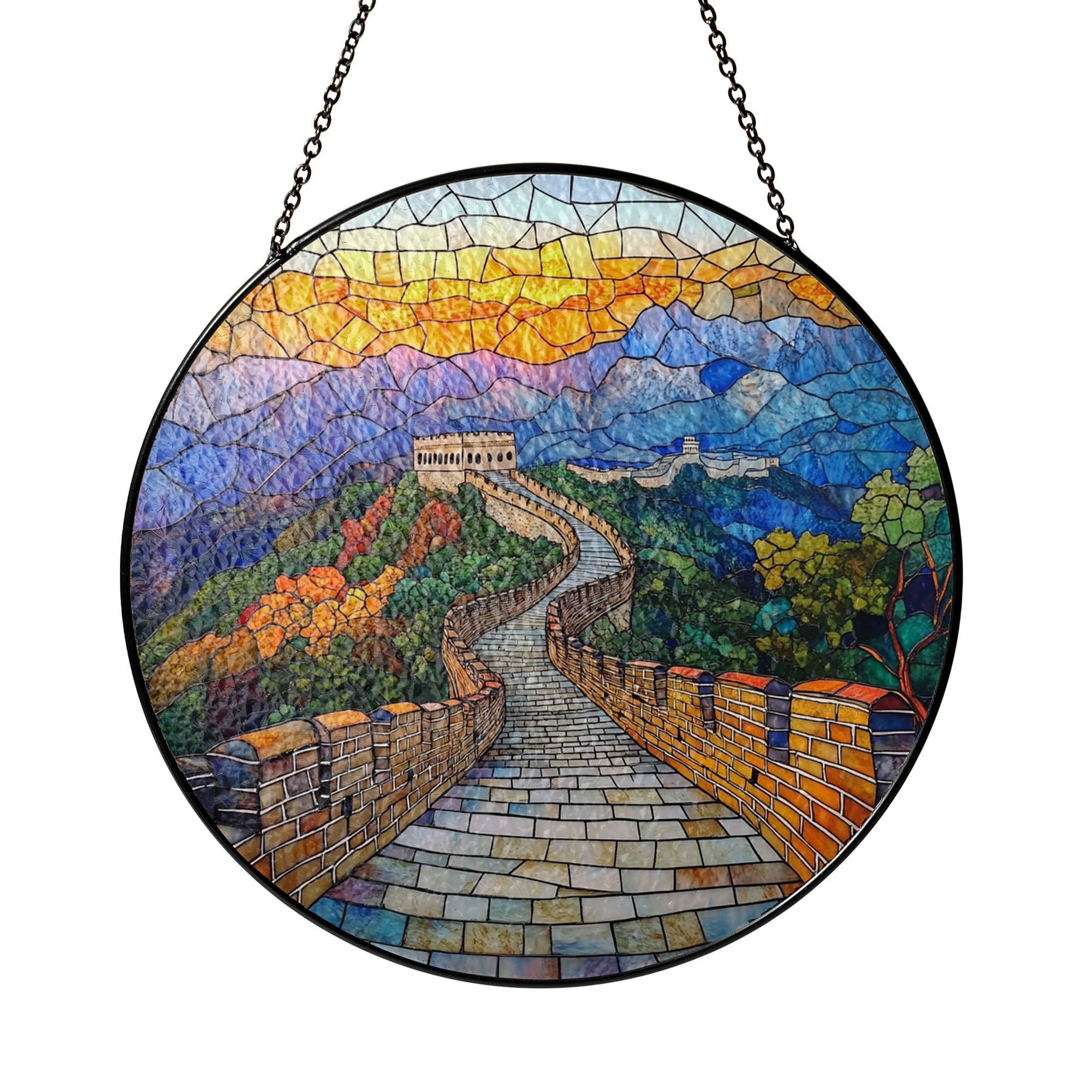 Great Wall of China Stained Glass Suncatcher - Custom Name Chinese ...