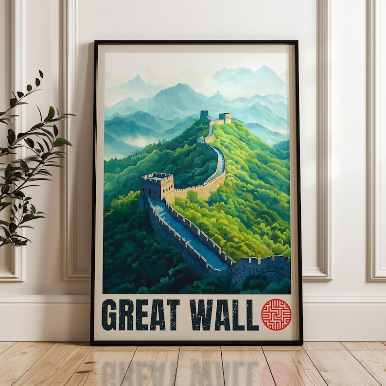 Great Wall of China Travel Poster Beijing Wall Art Home Office Gift ...