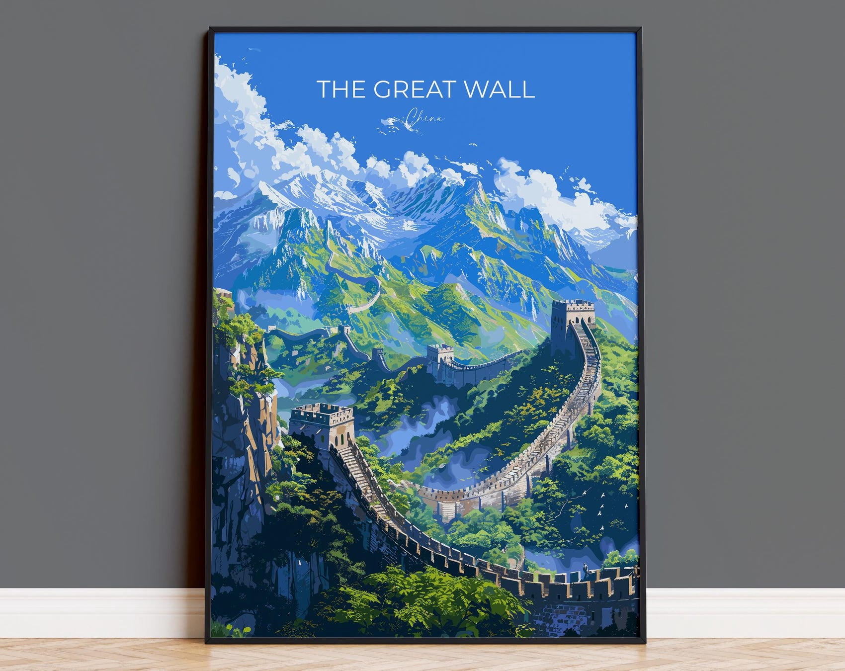 Great Wall of China Travel Poster, Travel Print of Great Wall of China ...