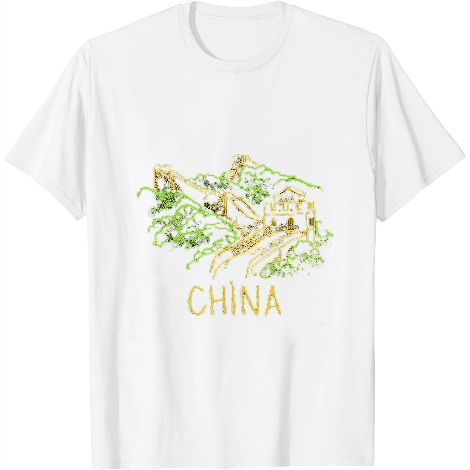 Great Wall of China Womens T-Shirt White Large - Walmart.com