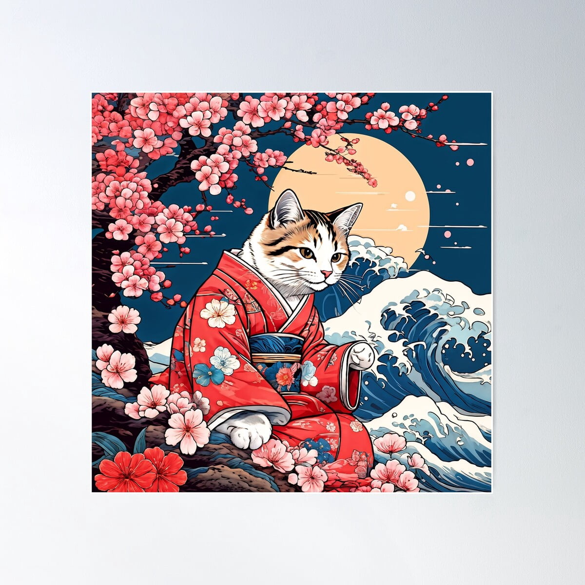 The Great Wave Of Cats Neko Harmony: Retro Japanese Cat Delight For ...