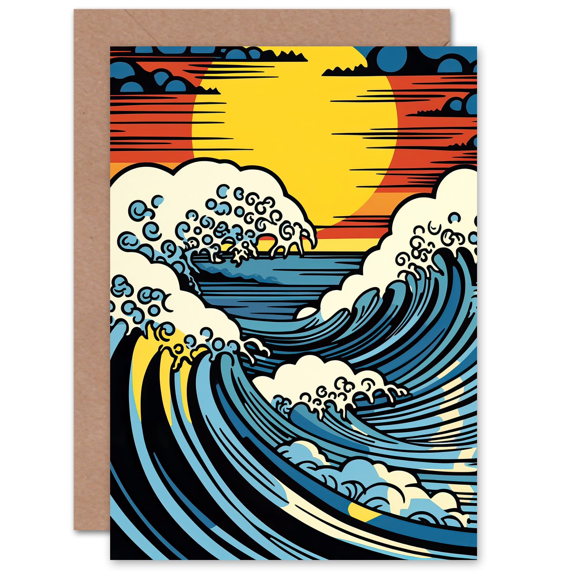Great Wave Comic Book Style Seascape Sunset for Him or Her Man Woman ...