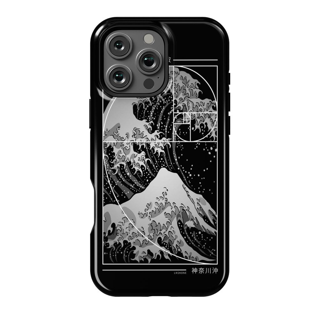 Great Wave Fibonacci Spiral Modern Phone Case for iPhone 12 to 17 Art ...