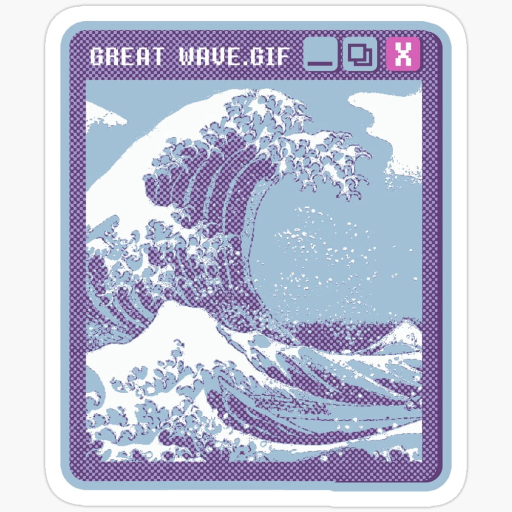 Great Wave.Gif Sticker Phone Decal Water Bottle Stickers Car Decals ...