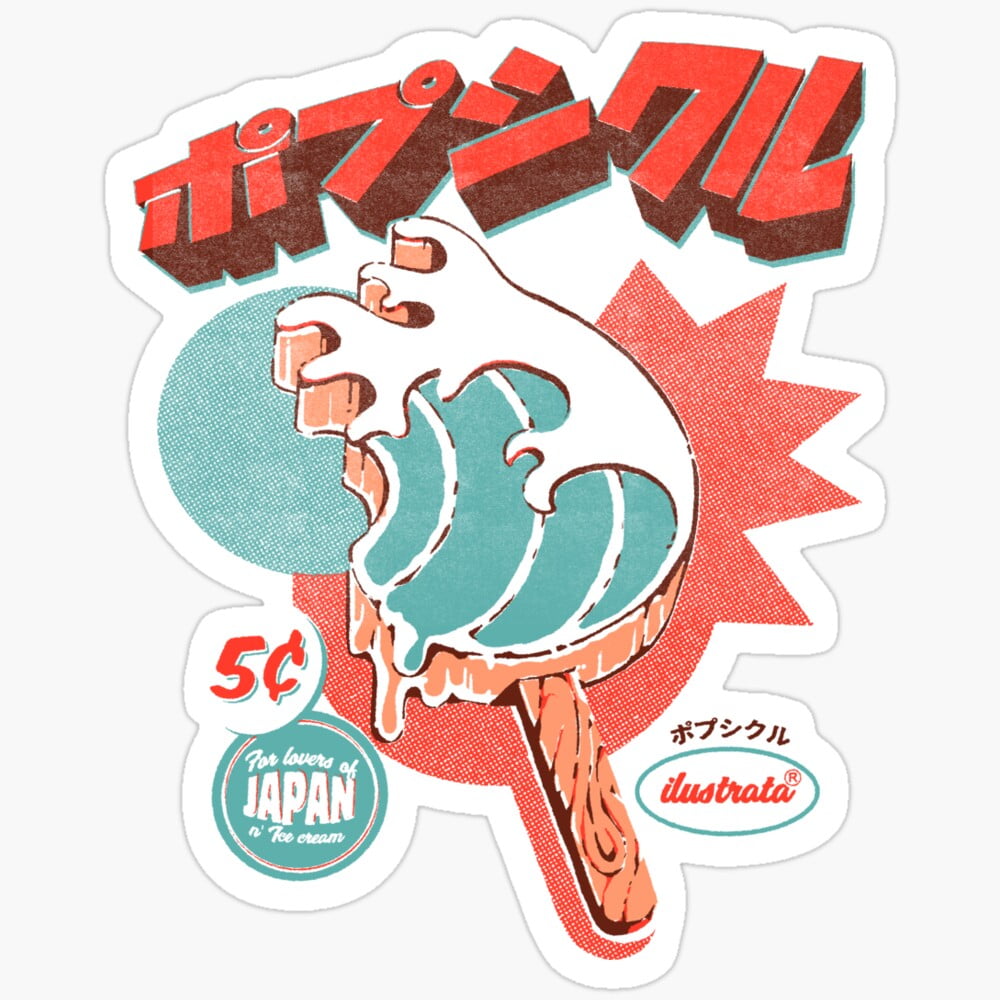 Great Wave Ice Pop Sticker Phone Decal Water Bottle Stickers Car Decals ...