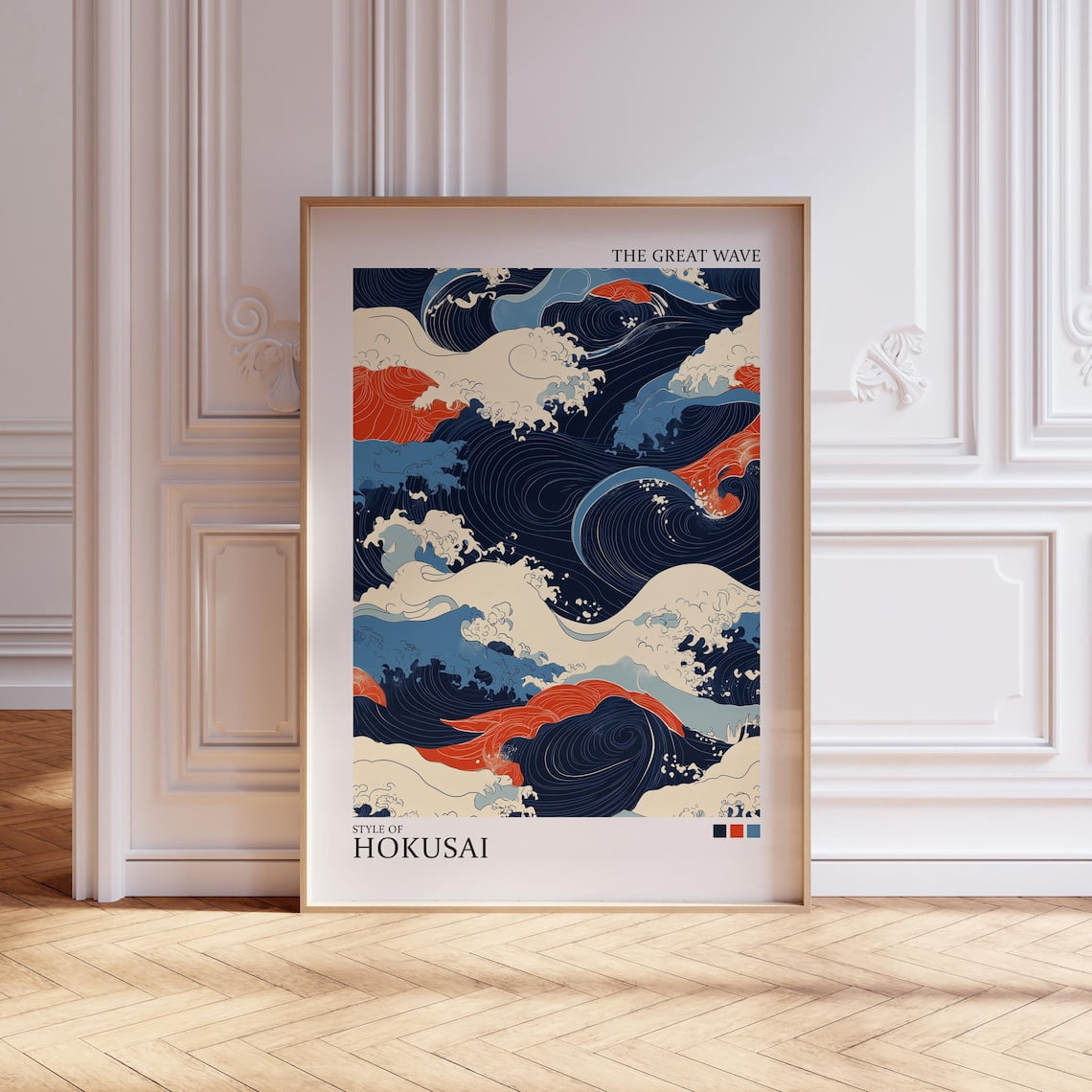 Great Wave Japanese Style Japandi Wall Art, Unframed Paper Print Size ...