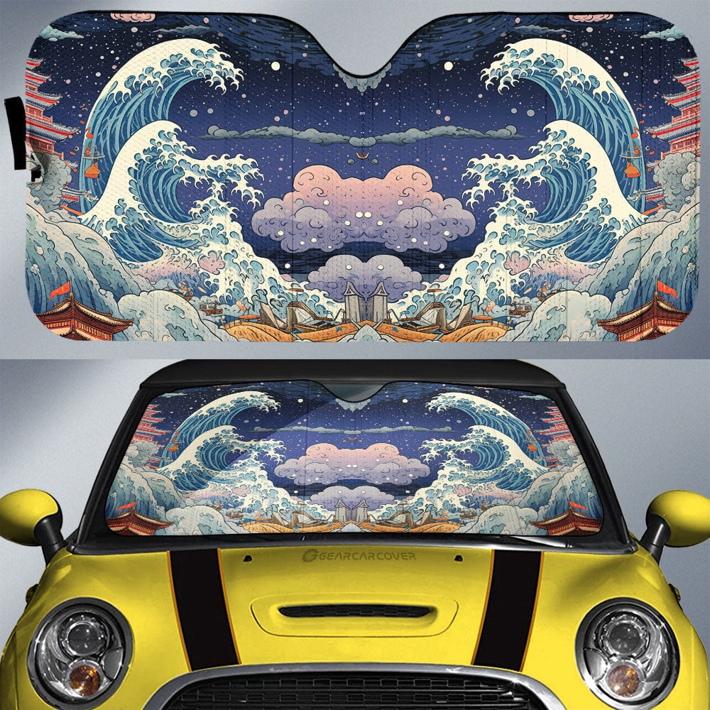 Great Wave Kanagawa Car Sunshade Custom Car Accessories, Car Windshield ...