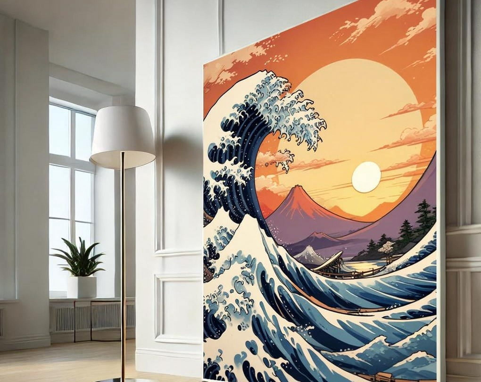 The Great Wave Off Kanagawa Print - Large Hokusai Ocean Wall Art Framed ...