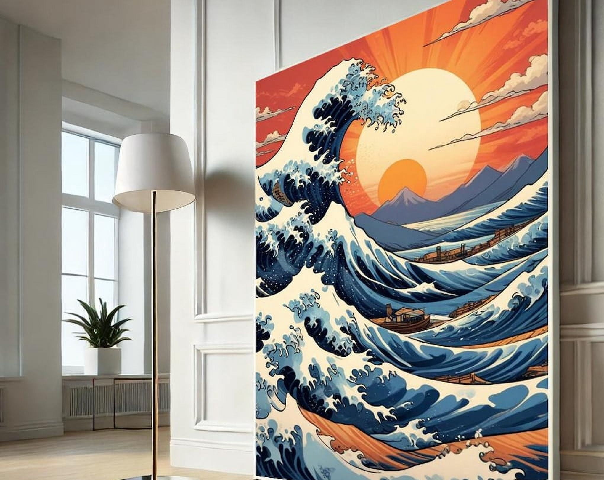 The Great Wave Off Kanagawa Print - Large Hokusai Ocean Wall Art Framed ...
