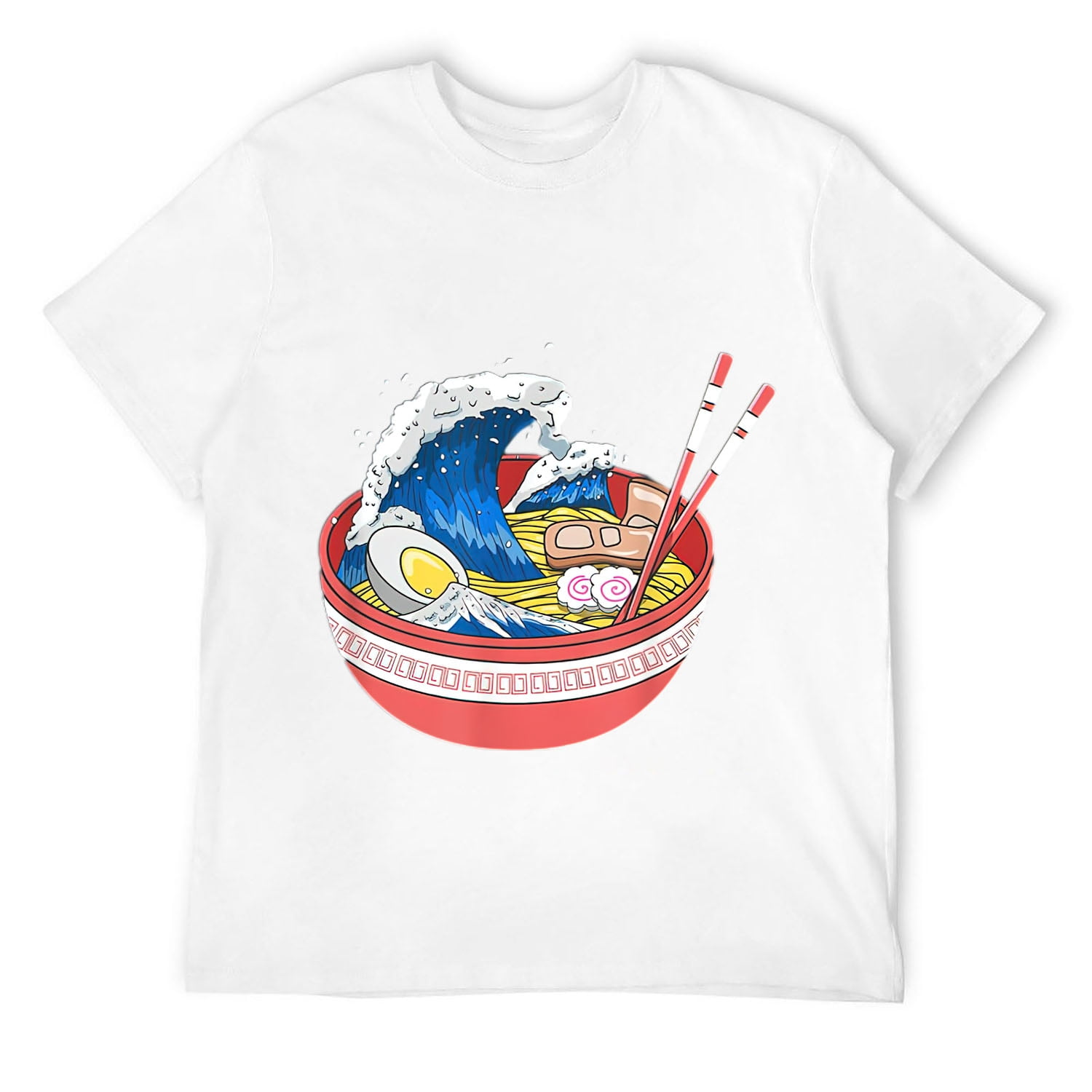 Great Wave Ocean Ramen Hot Kawaii Japanese Foodie T-Shirt White - Walmart.com