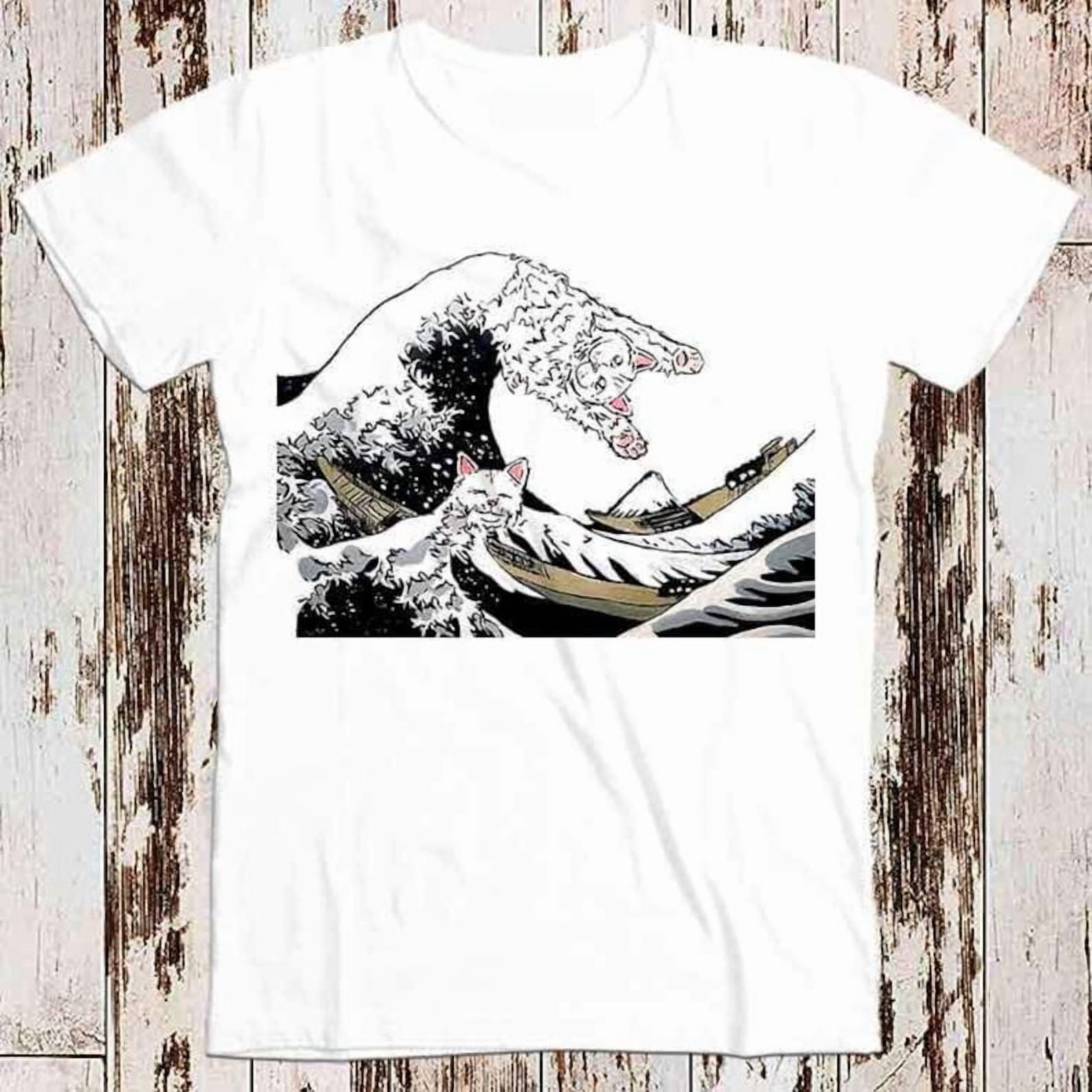Great Wave Of Cats Kanawaga Funny Super Cool Best Gift Top Tee T Shirt ...