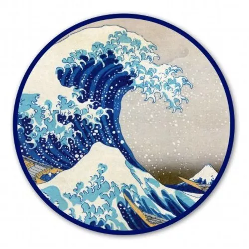 Great Wave Off Kanagawa Circle Car Sticker Phone Decal Water Bottle ...