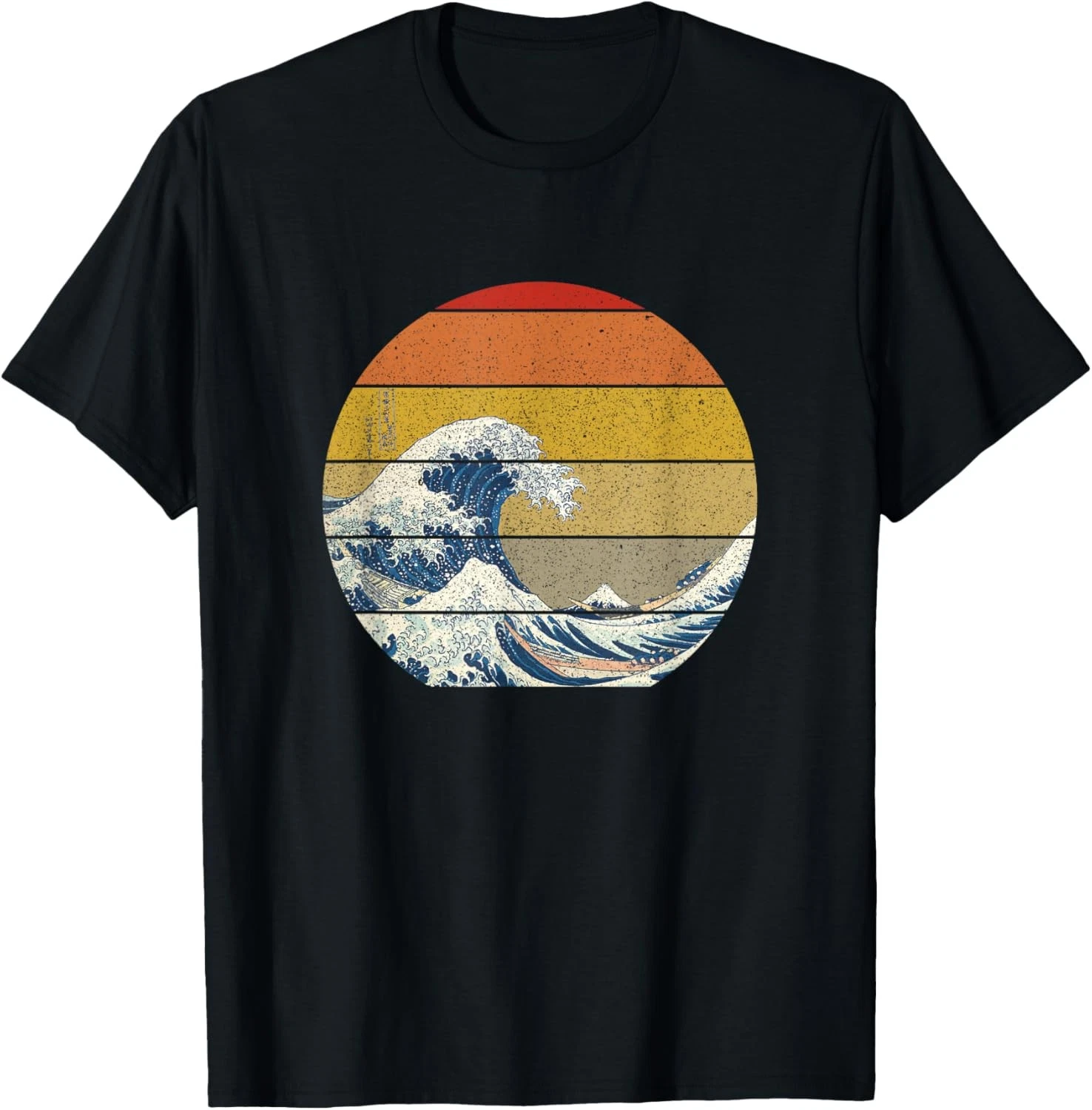 Great Wave Off Kanagawa Vintage Sunset Japanese Art Unisex T-Shirt, up ...