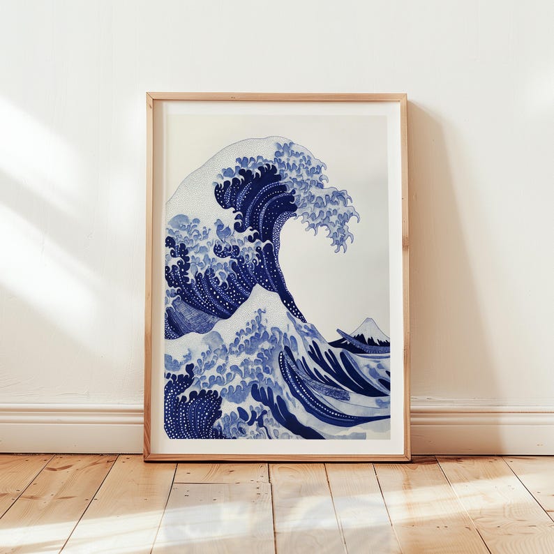 Great Wave Poster | Hokusai Japanese Wall Art | Vintage Kanagawa Print ...