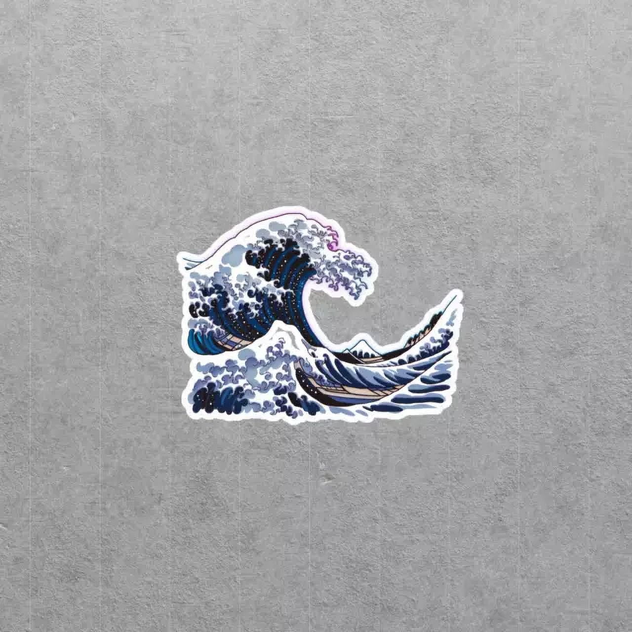 Great Wave Vinyl Sticker - Japanese Art Style Ocean Wave Tsunami ...