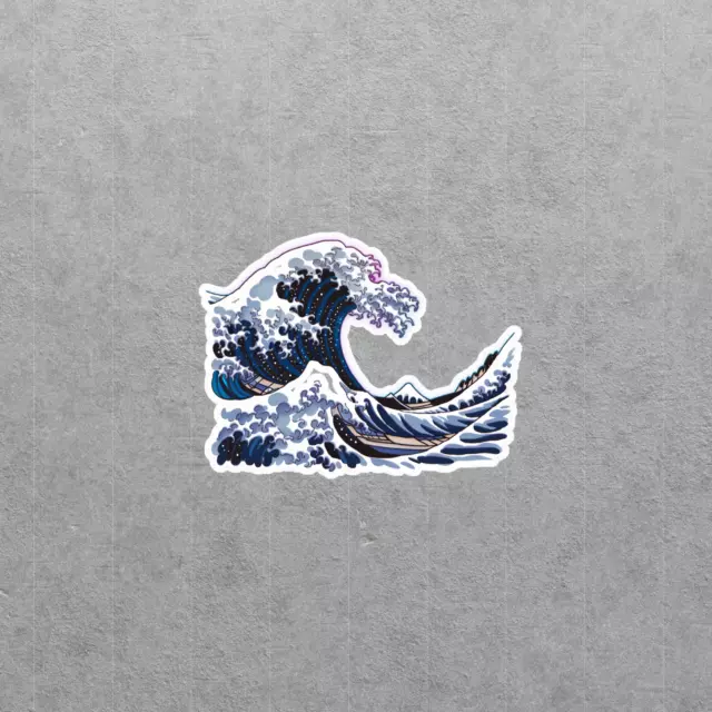 Great Wave Vinyl Sticker - Japanese Art Style Ocean Wave Tsunami ...