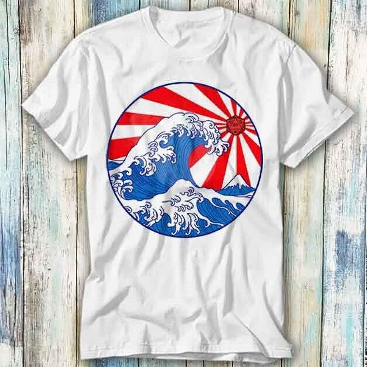 Great Wave of 20 Sided Dice Design Dungeon Master DM T Shirt Top Tee ...