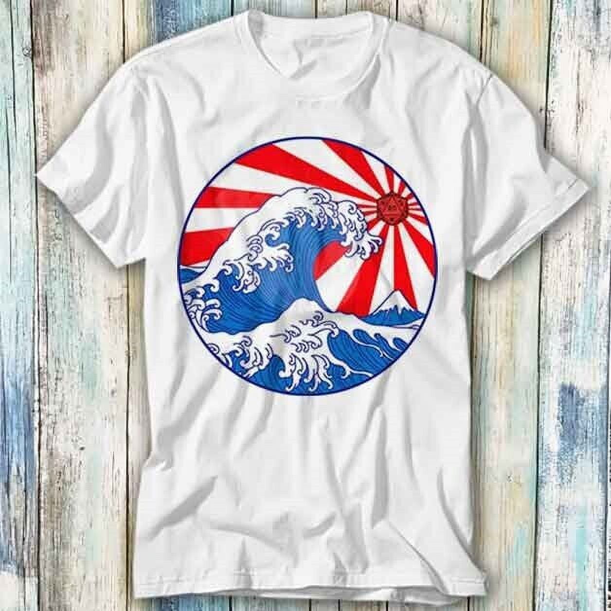 Great Wave of 20 Sided Dice Design Dungeon Master DM T Shirt Top Tee ...