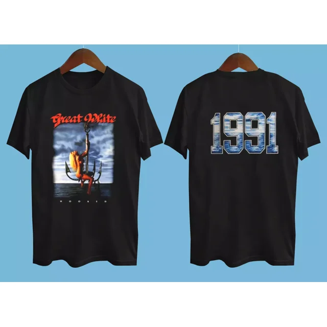 Great White - Hooked Tour '91 tour Double Sided All Size Shirt AG22 - Walmart.com