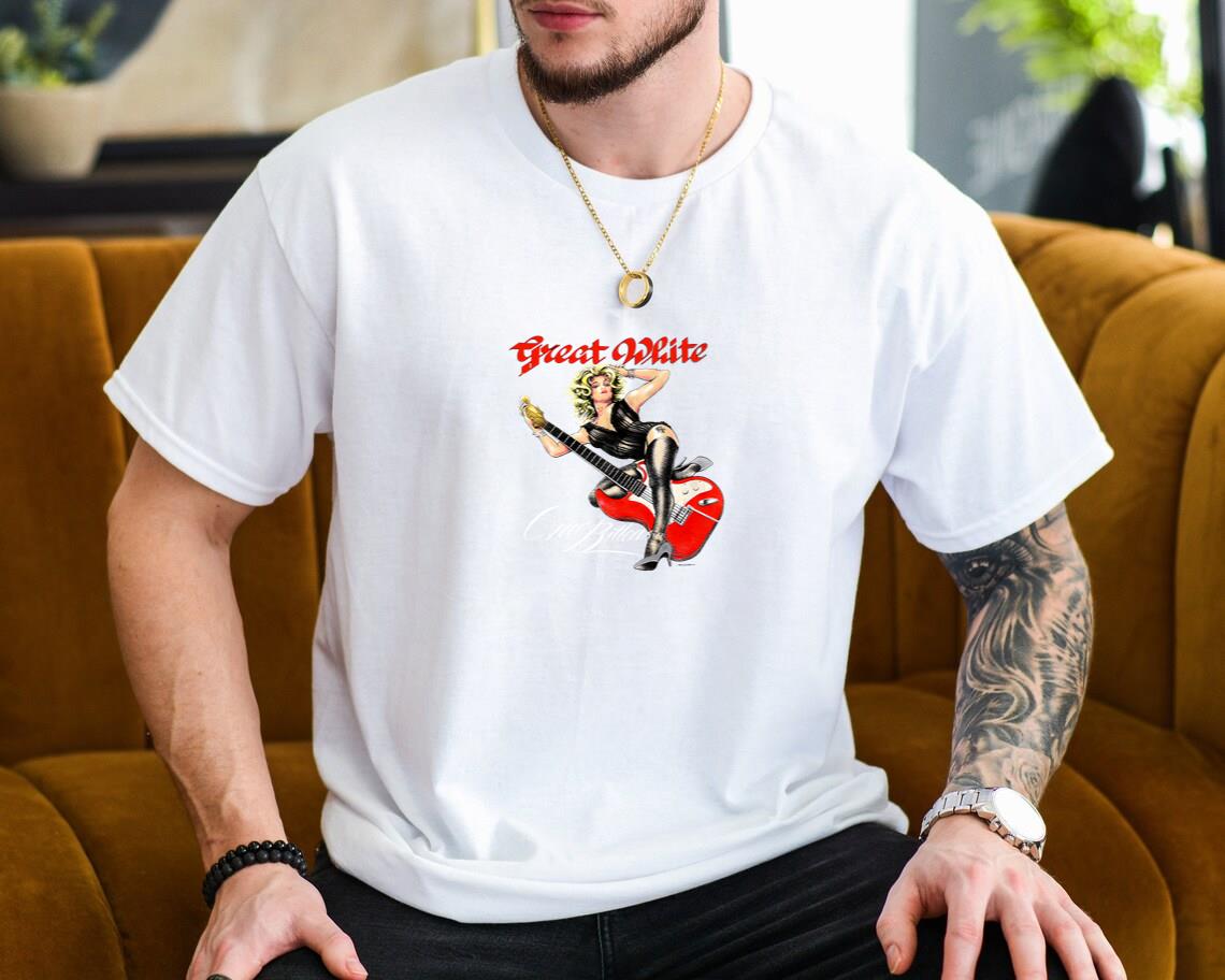 Great White Once Bitten Twice Shy Rock Band Music Fan Unisex T-shirt ...