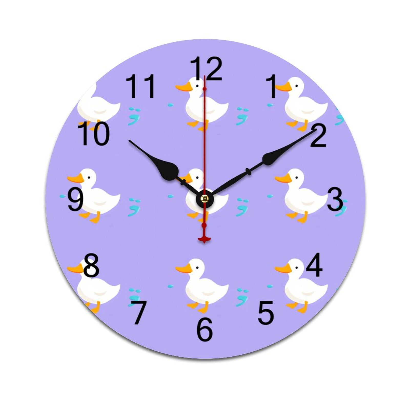 Great White Pekin Duck-1 Time Decorative Wall Clocks Round Large Wall ...