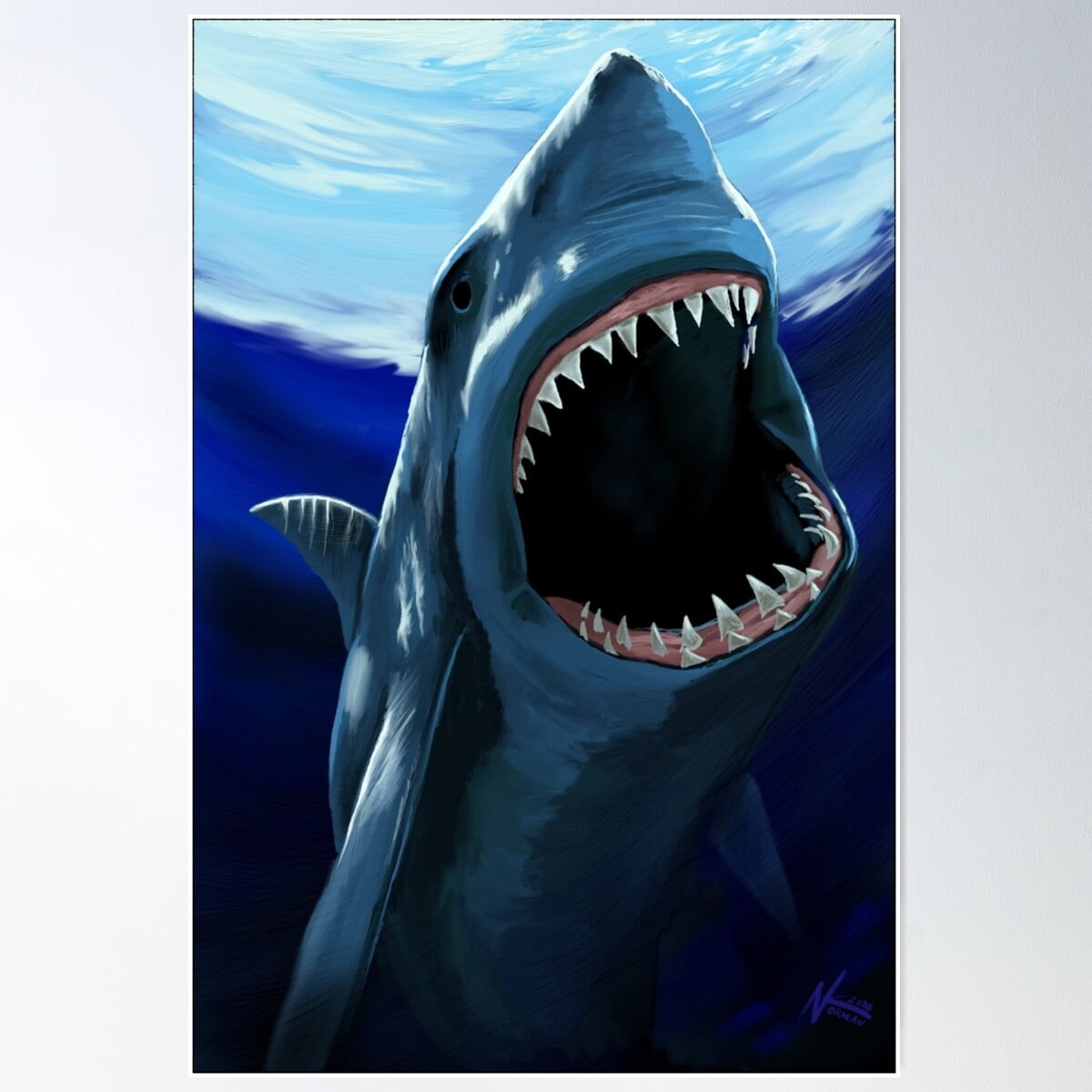Great White Poster Wall Art, Modern Wall Decor For Living Room Bedroom ...