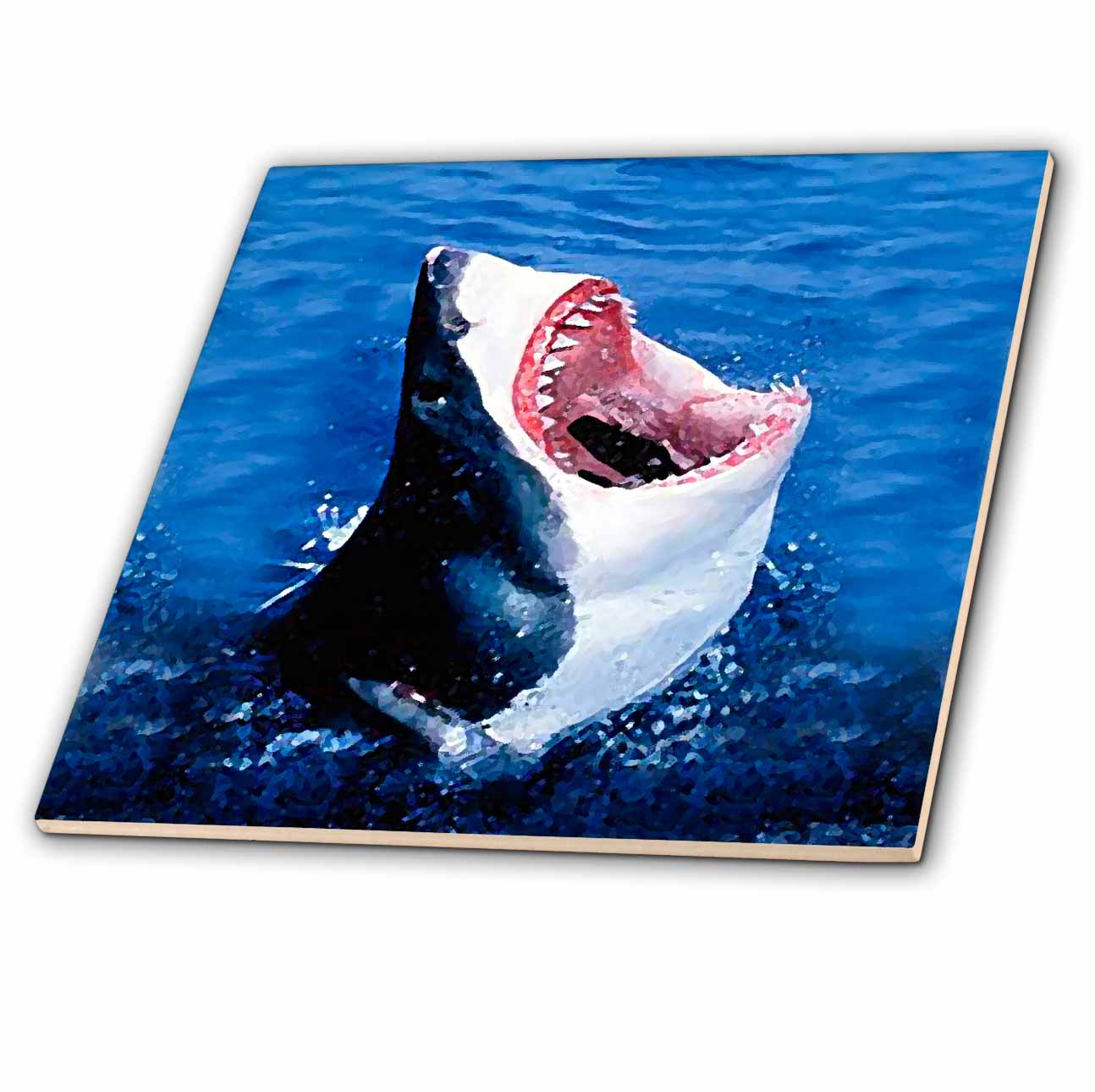 Great White Shark 6 Inch Ceramic Tile ct-603-2 - Walmart Business Supplies